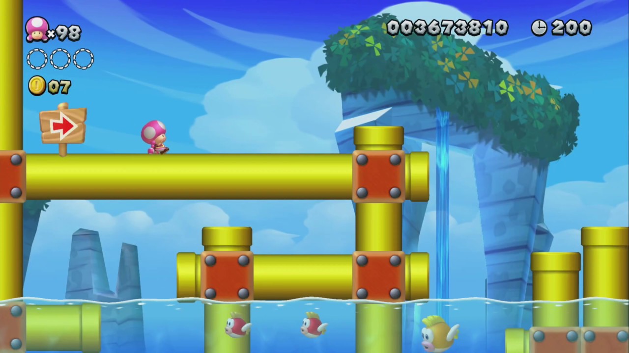 Cheep Chomp Chase ~ Acorn Plains-Cheep Cheep - Toadette - Luigi U-New ...