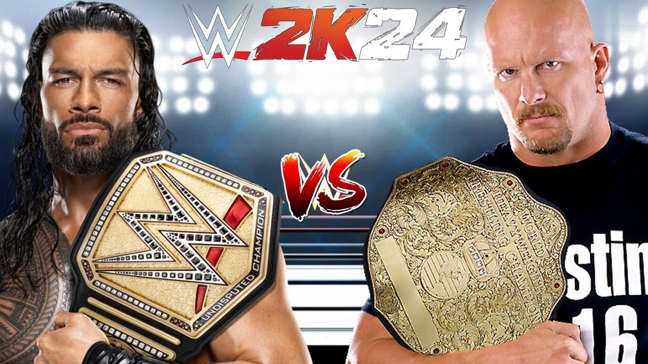 WWE 2K24 - Roman Reigns vs Stone Cold Steve Austin - FULL MATCH | WWE ...