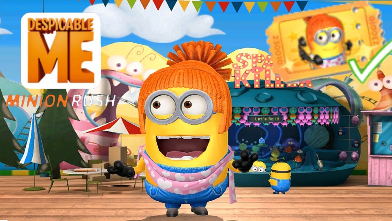 Minion rush Lucy GOLDEN ticket costume Despicable Me minions gameplay ...