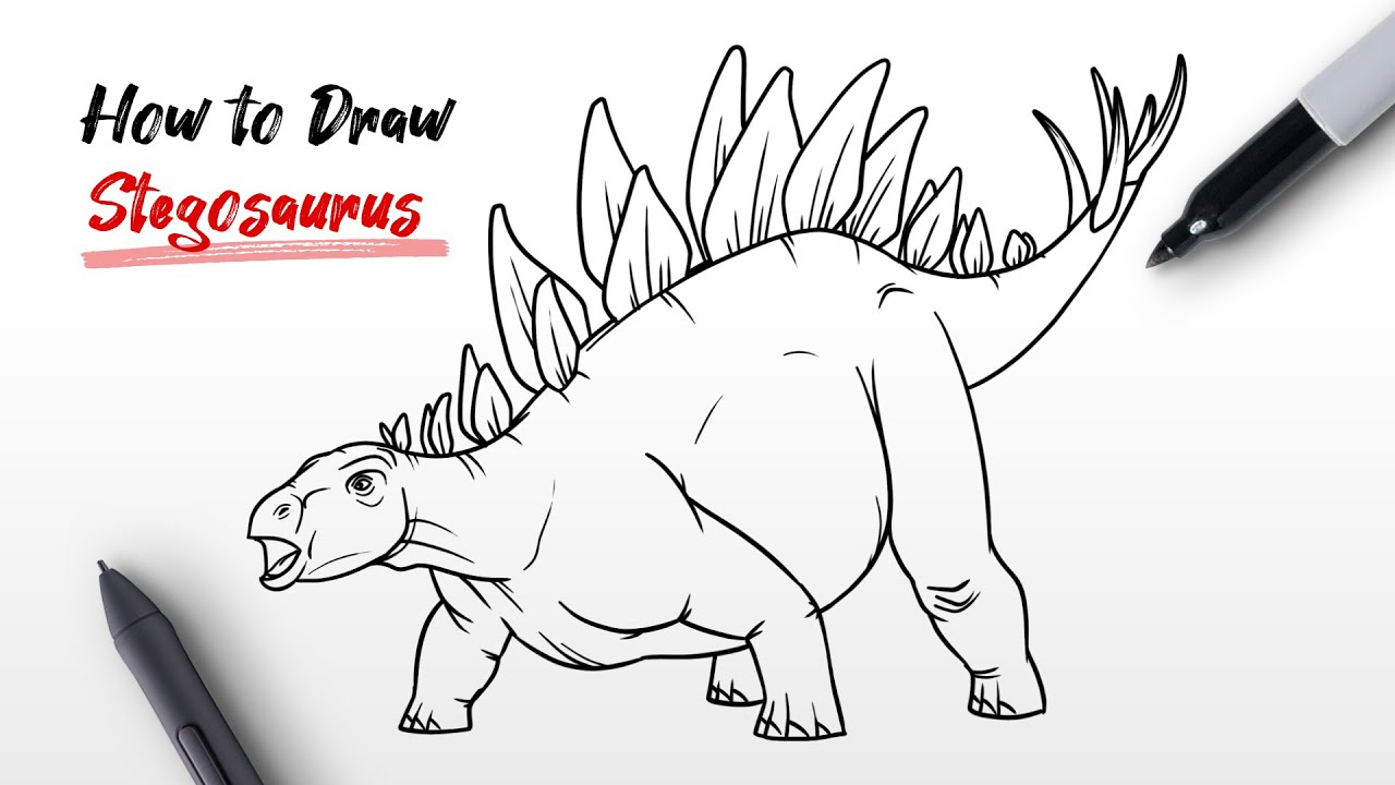 How to Stegosaurus dinosaur from Jurassic World Easy Step By Step - YouTube