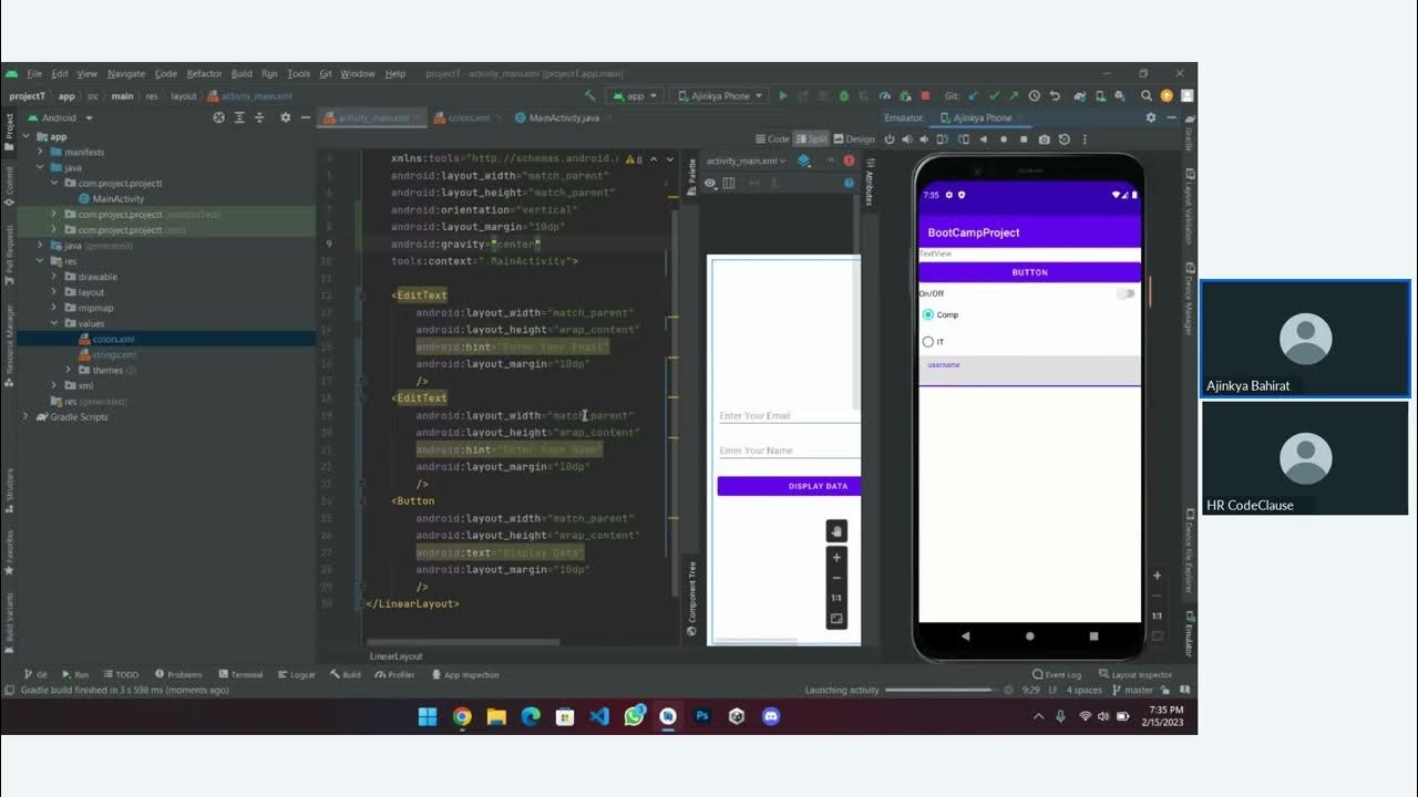 Android Development Bootcamp Day 3 | Learn Android in Just 5 Days | CodeClause | Ajinkya Bahirat ...