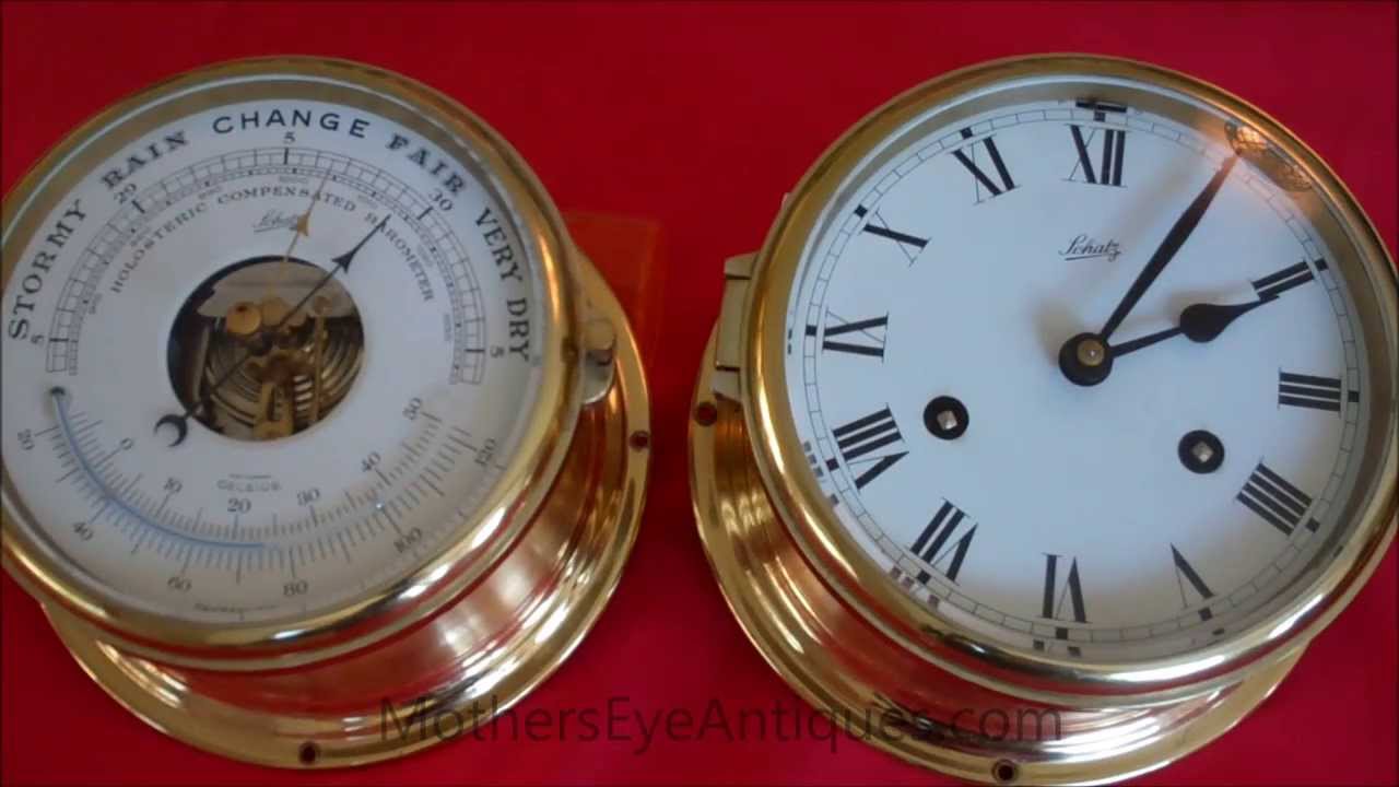Schatz Nautical barometer and clock - YouTube