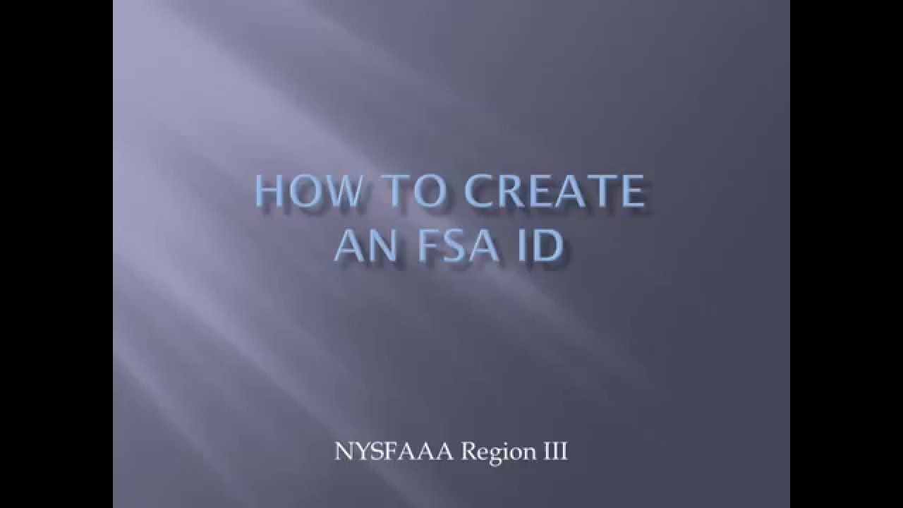 How to create an FSA ID - YouTube