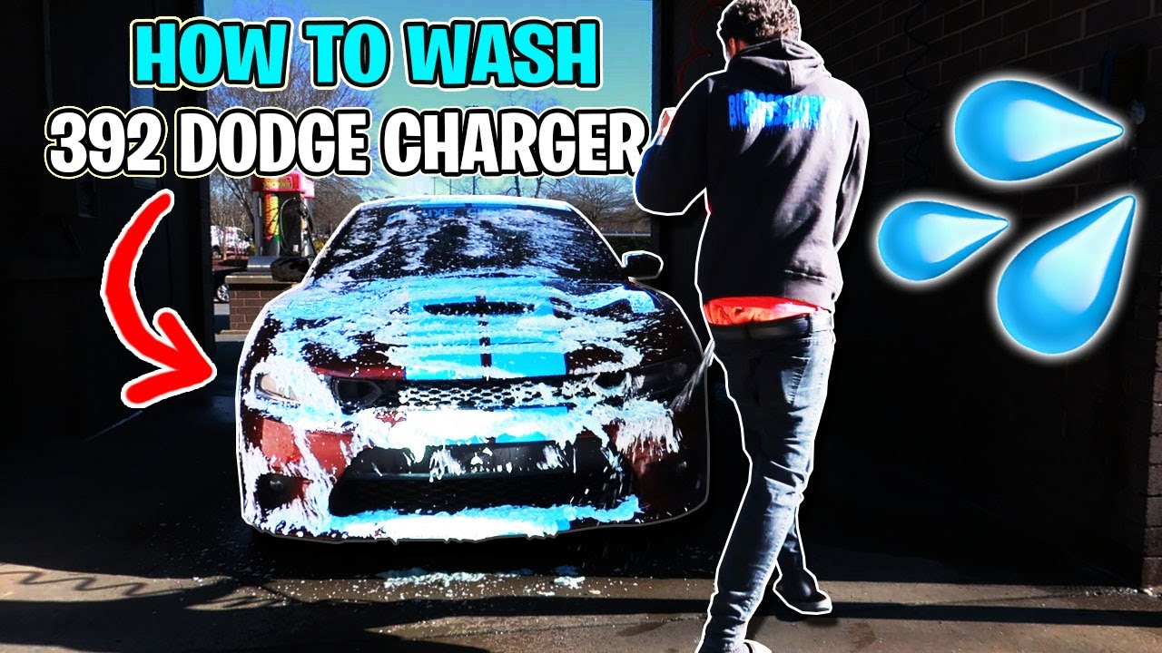 MY 392 DODGE CHARGER CAR WASH ROUTINE! - YouTube