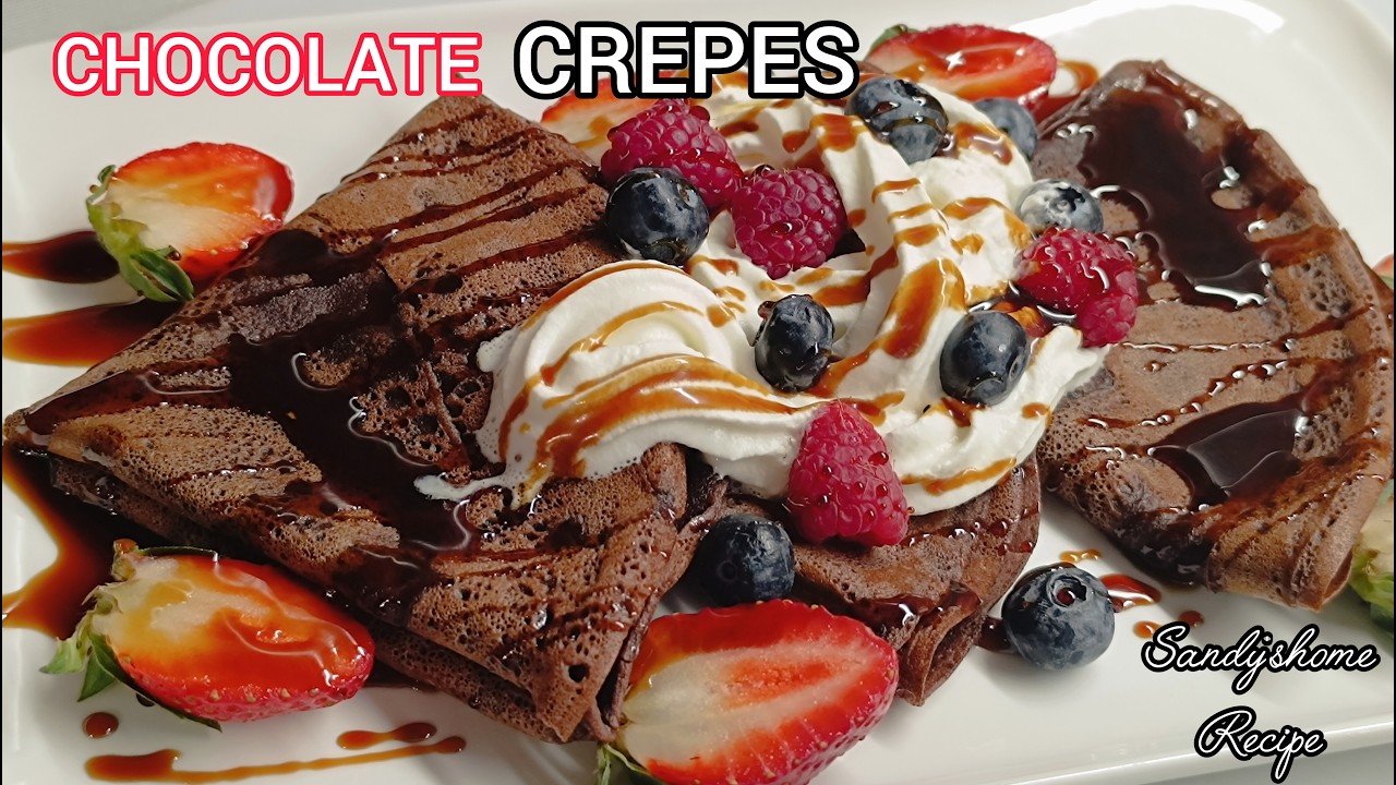 How To Make Chocolate Crepes/Crepe recipe. - YouTube