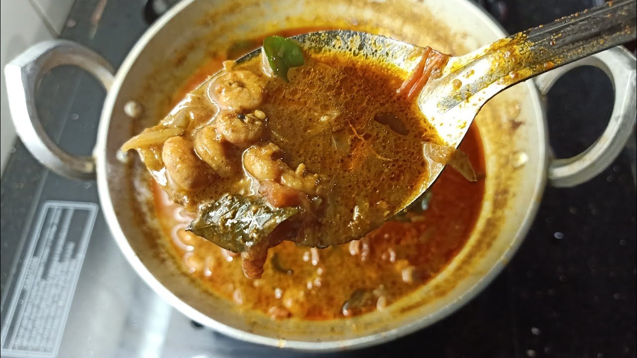 KONJU THEEYAL കൊഞ്ച് തീയൽ KERALA STYLE Varutharacha konju curry, Kollam ...