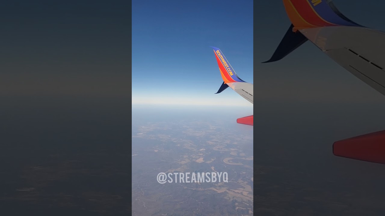 4K UHD | Flying on Southwest Airlines, view from above makes the ground ...