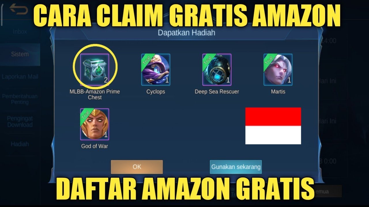 CARA DAFTAR AKUN AMAZON PRIME MOBILE LEGENDS TANPA BAYAR - YouTube