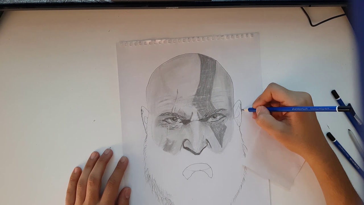 kartos drawing رسم كريتوس - YouTube