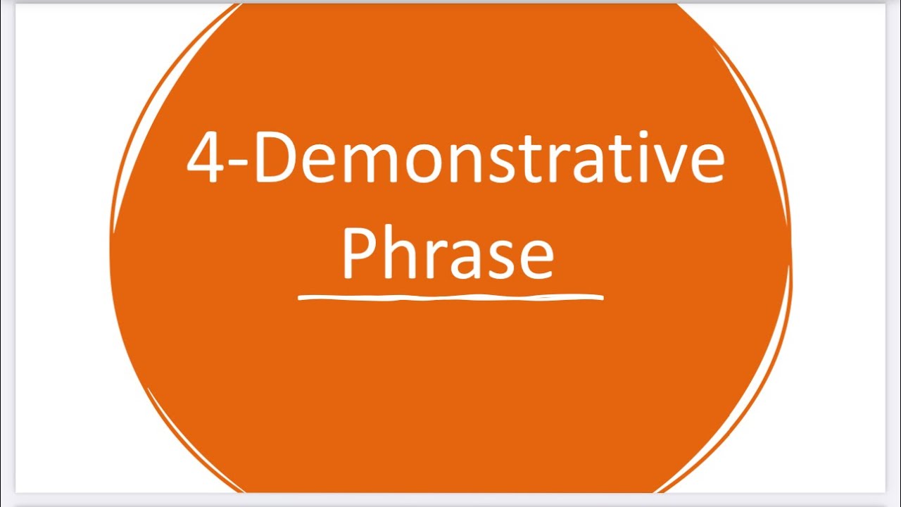 Week 3: Day 4(Lesson 3-Demonstrative Phrase) - YouTube