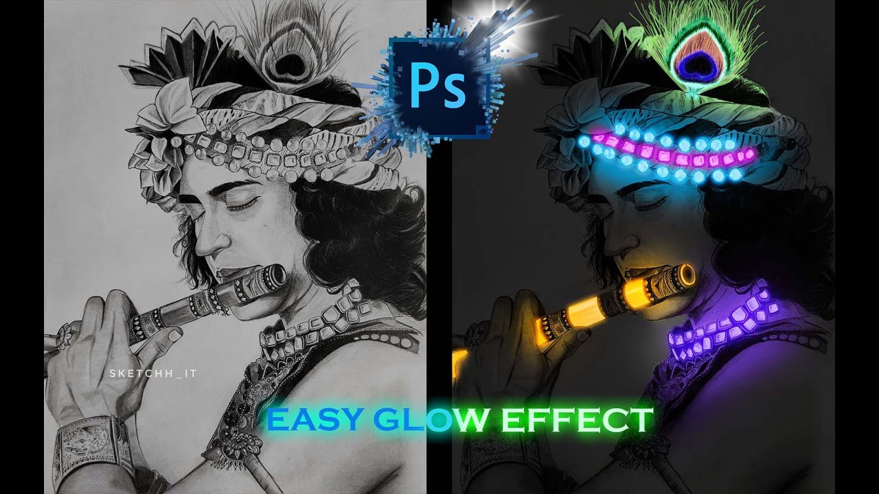 Drawing Photo Editing | Sketch Glowing Photo Editing - YouTube