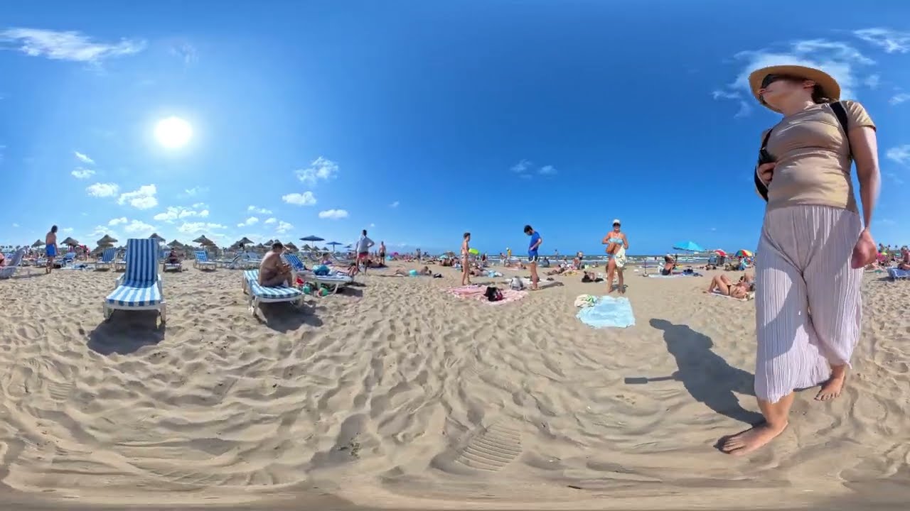Must see VR 360° Beach Walking | Along the Beach Cabanyal | 29 jule ...