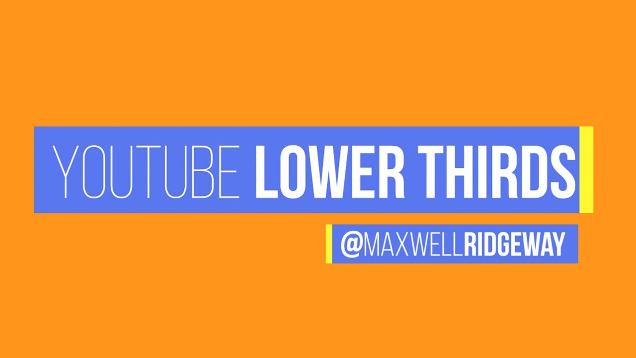 Youtube Lower Thirds After Effects Tutorial - YouTube