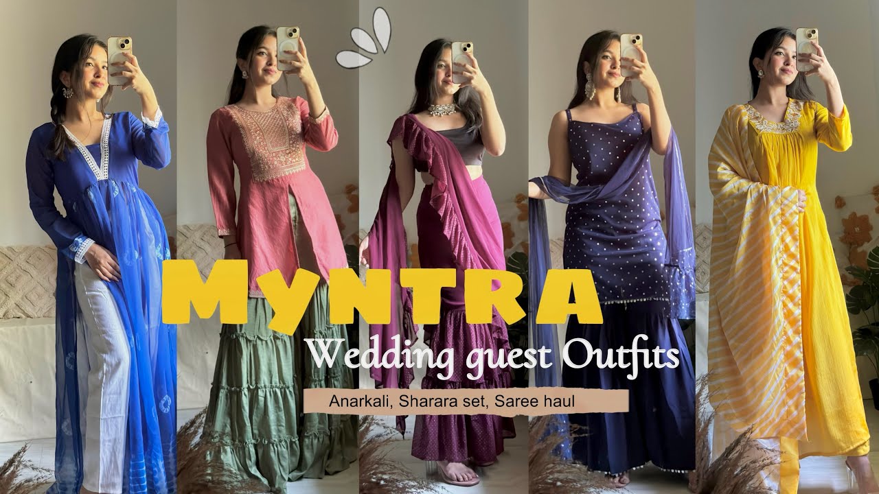 Myntra wedding guest Outfits haul | Myntra Sharara set, kurta sets ...