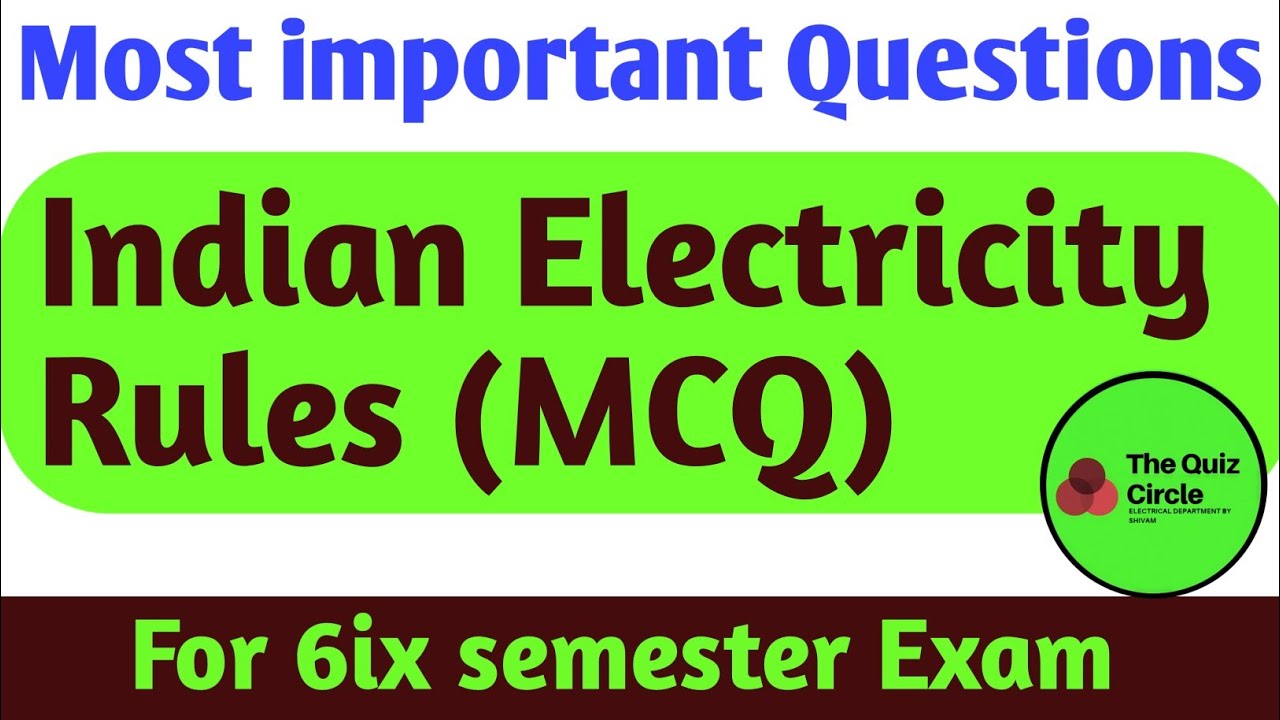 MCQ ON IE Rule 1956| Most important Question for 6ix semester exam ...