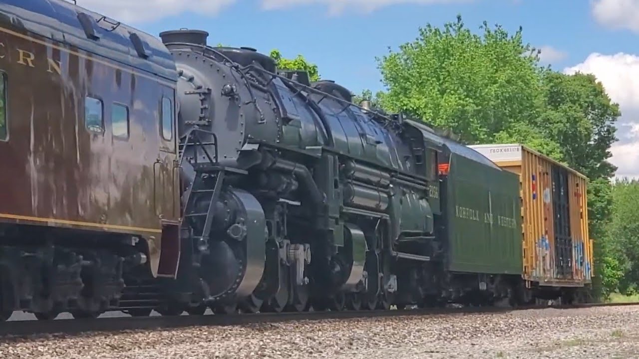 N&W 2156 Y6A 2-8-8-2, Secondary View, Buck Creek, IN - YouTube