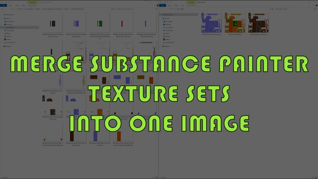 Merge Substance Painter Texture Sets Into One Image - YouTube