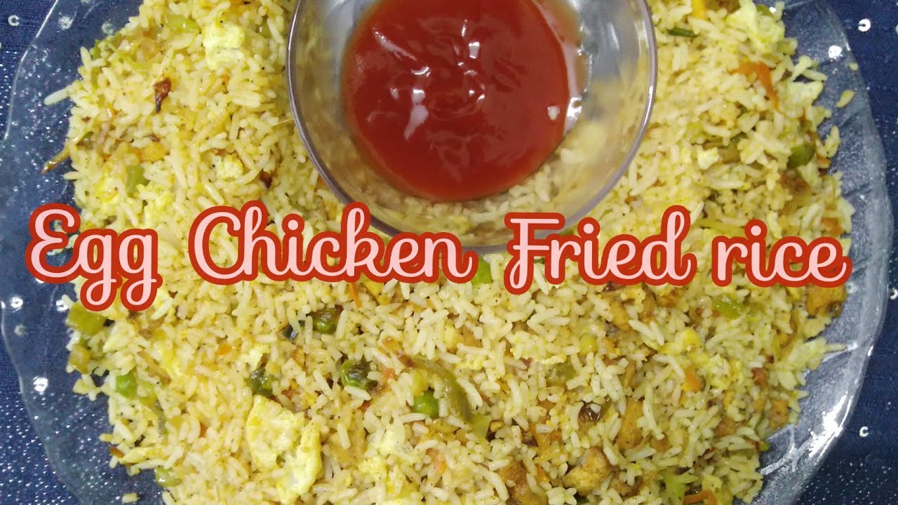 Chicken fried rice with Eggs & Vegetables | Egg Chicken Fried rice ...