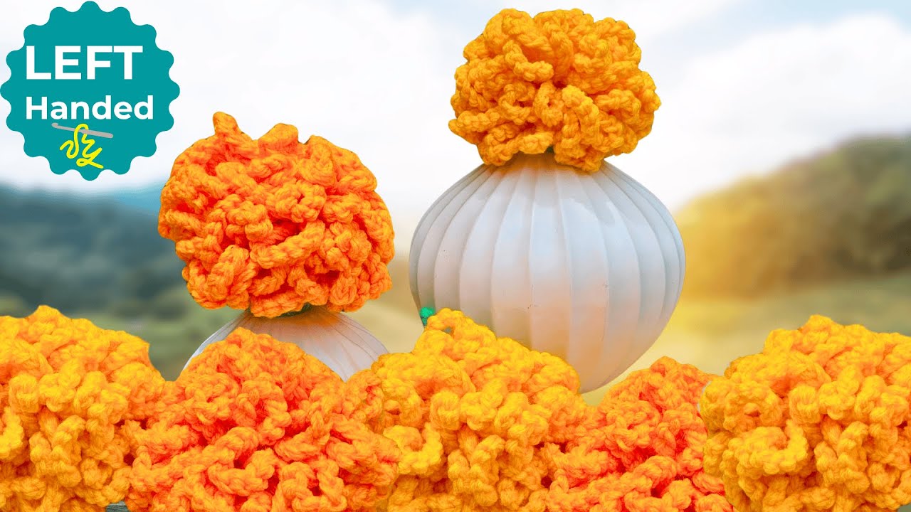 Make These Fun Left Handed Marigold Flowers with Just Yarn! - YouTube