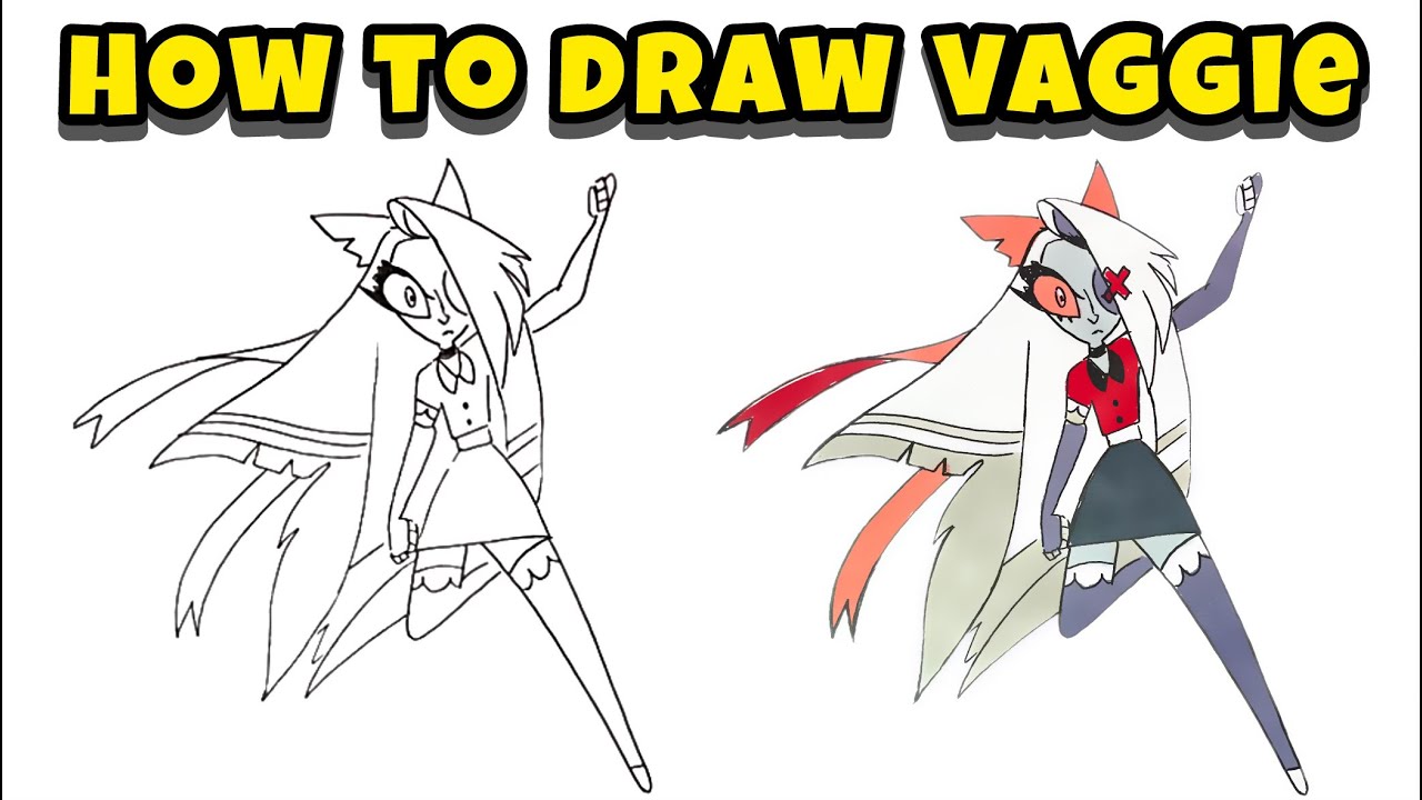 How to Draw Angel and Exorcist Vaggie from Hazbin Hotel – Simple ...