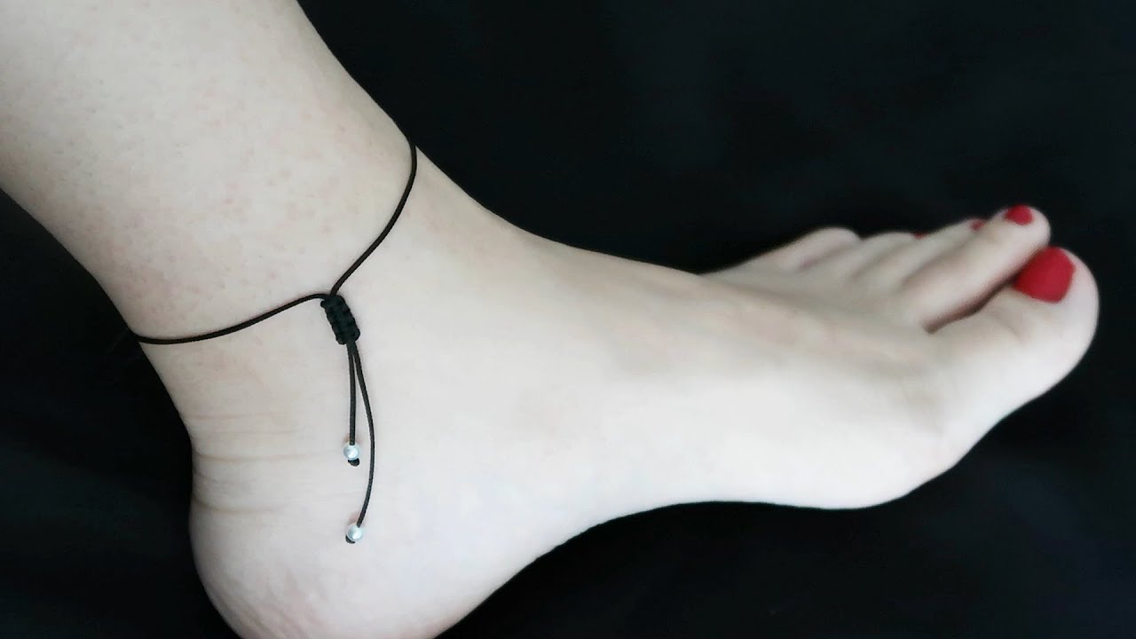 How to Make an Anklet | DIY Black Thread Anklet - YouTube