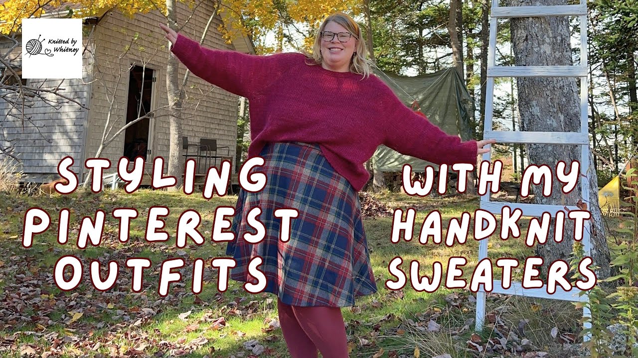 Styling a Week of Pinterest Outfits with my Handknits 🧶 - YouTube