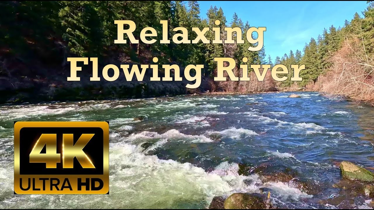 4K Ultra HD - Relaxing Flowing River / Natural Sounds ASMR - YouTube