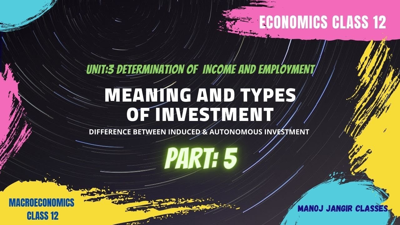 MEANING AND TYPES OF INVESTMENT | AUTONOMOUS INVESTMENT| INDUCED ...