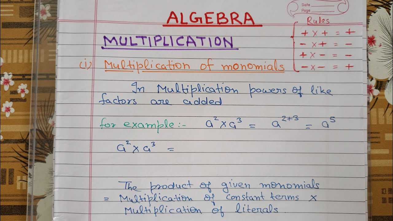 #5 Algebra | Multiplication of Polynomials | Class 6 | ICSE | CBSE ...