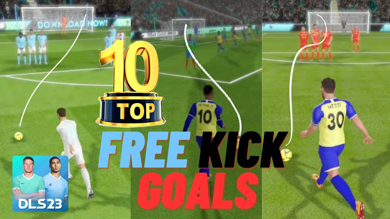 Top 10 Free Kick Goal in DLS 23 | DLS Top 10 Goals | Dream Soccer ...