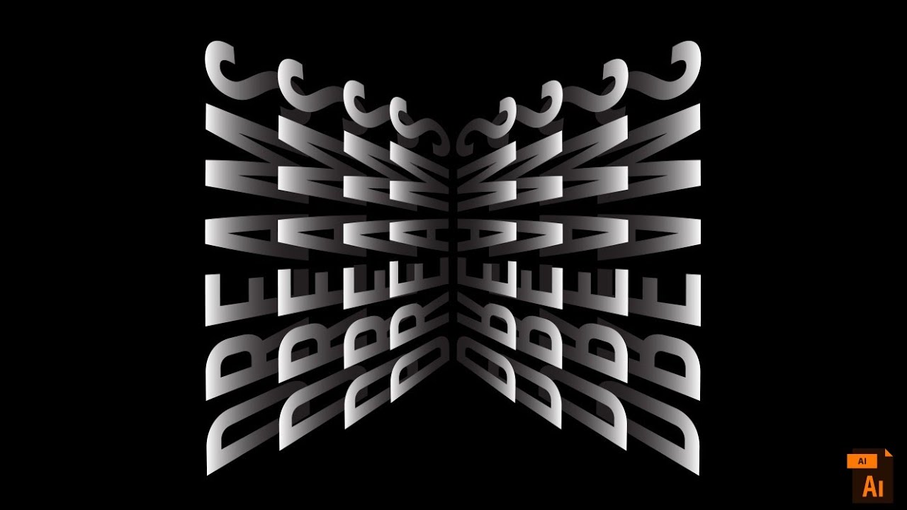 Blend text effect in illustrator - YouTube