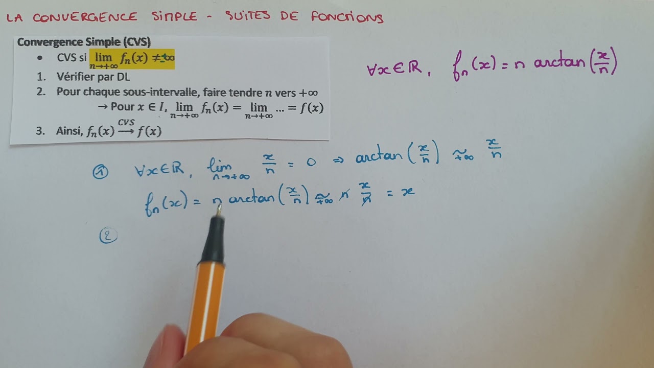 La CONVERGENCE SIMPLE (avec DL) des Suites de Fonctions - Méthode ...