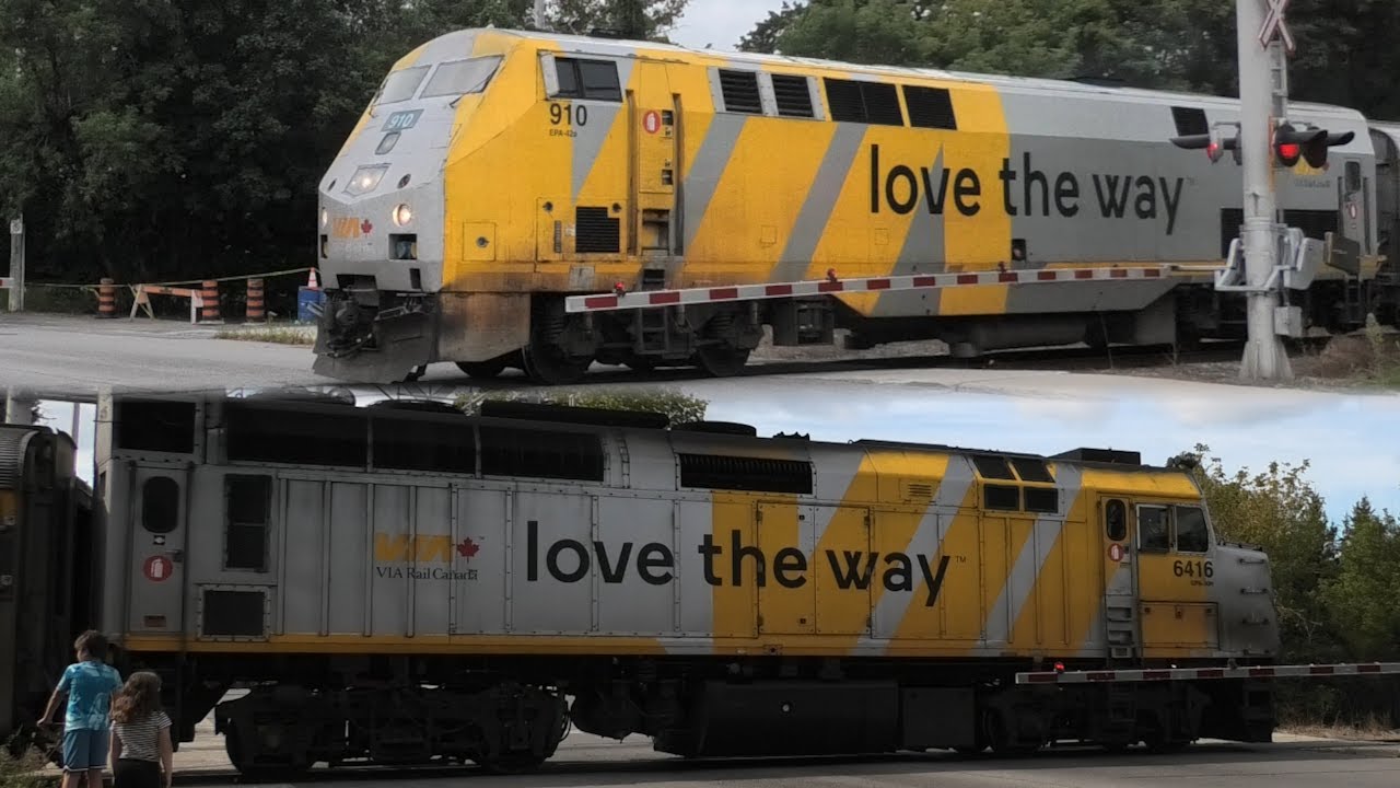 [4K] Pleasant Park Railroad Crossing Compilation Featuring 4 VIA Trains ...