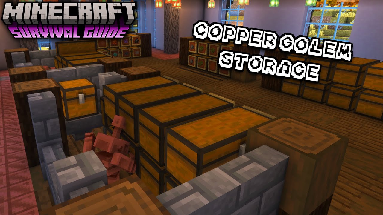 A COPPER Golem Auto Sorting System in Minecraft 1.21.10! Minecraft Survival Guide Let's Play EP ...