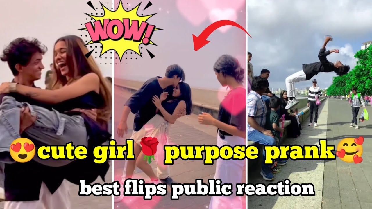 best public reaction flips 🥰 cute girl purpose prank🌹 - YouTube