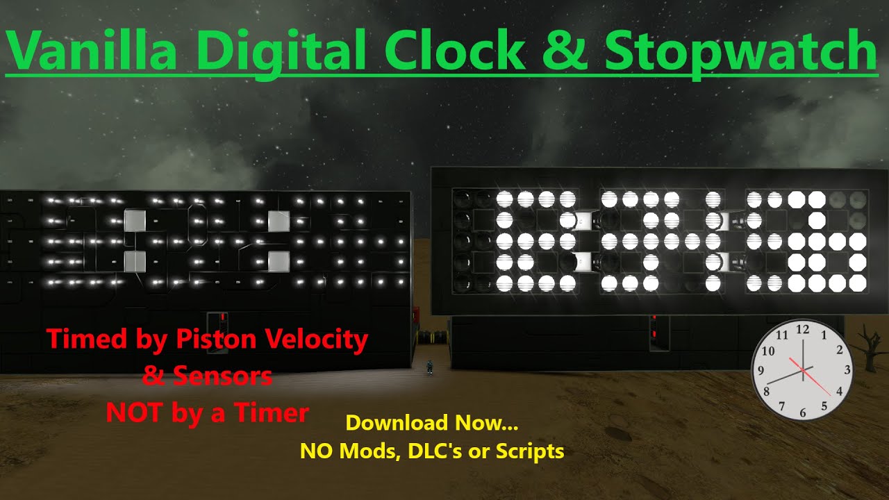 Accurate Digital Clock - Space Engineers Tutorial - YouTube