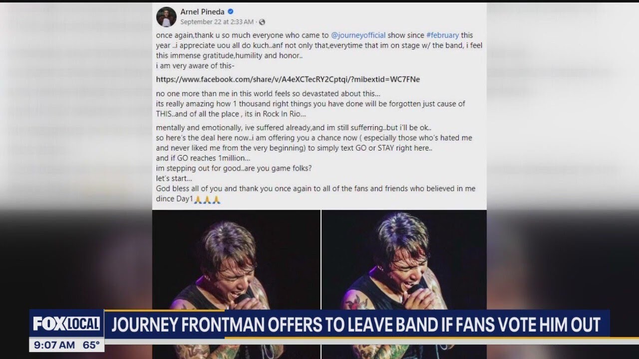Journey frontman offers to leave band if fans vote him out - YouTube