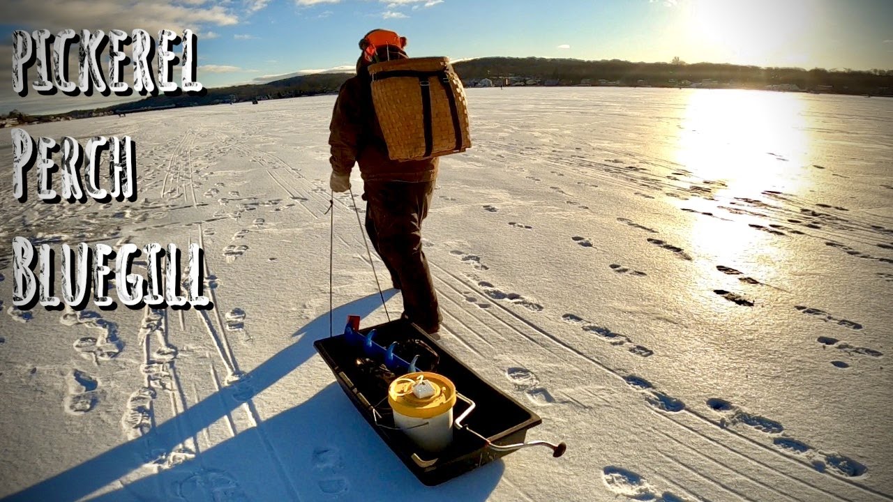 WE HAVE ICE!!! First Ice Fishing Trip NJ 2021 | Pickerel On Tip Ups ...