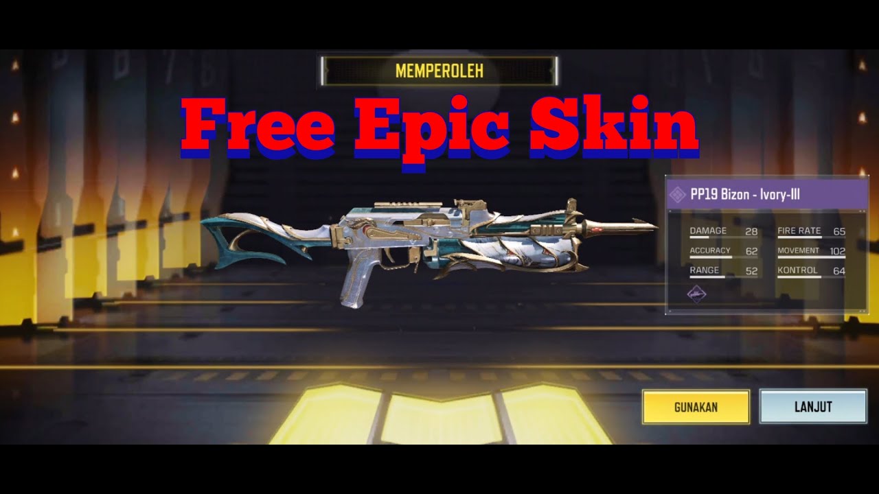 Free Skin Epic Ivory 3 PP19 Bizon CODM Season 8 Train to Nowhere - YouTube