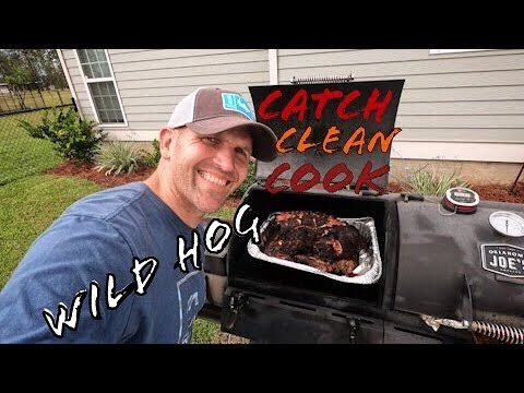 SMOKING a Wild Boar Hog {Catch, Clean, Cook} - YouTube