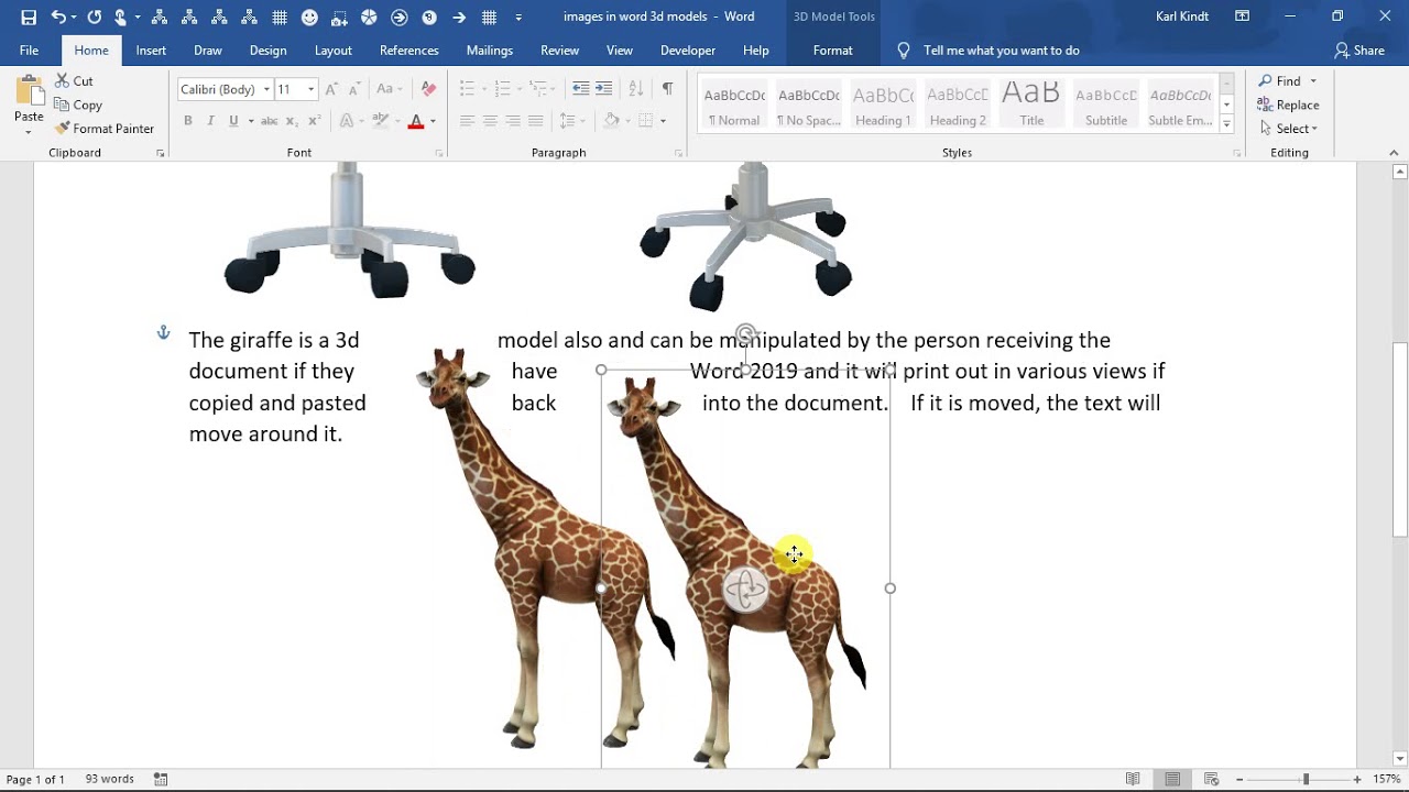 inserting 3d model images into word 2019 - YouTube