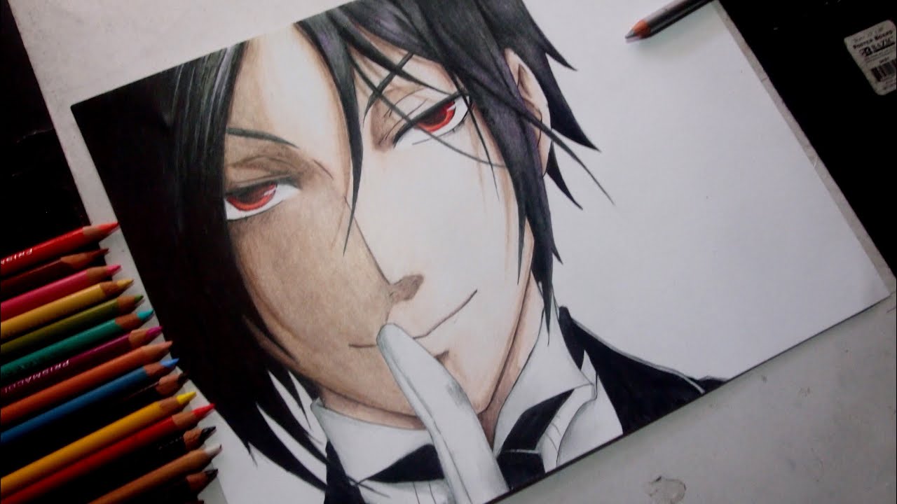 Speed Drawing Black Butler: Sebastian (Fanart) - YouTube