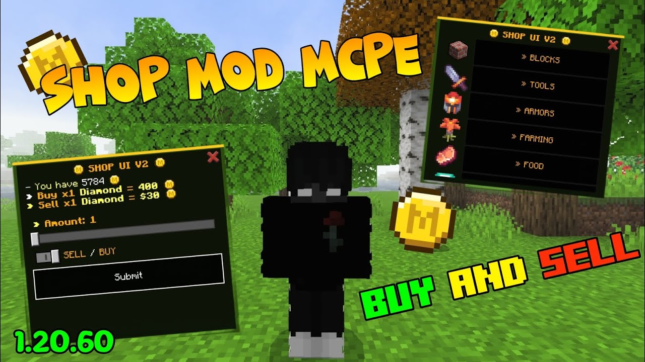 Minecraft Shop Mod 1.20.60 Mcpe | Buy And Sell - YouTube