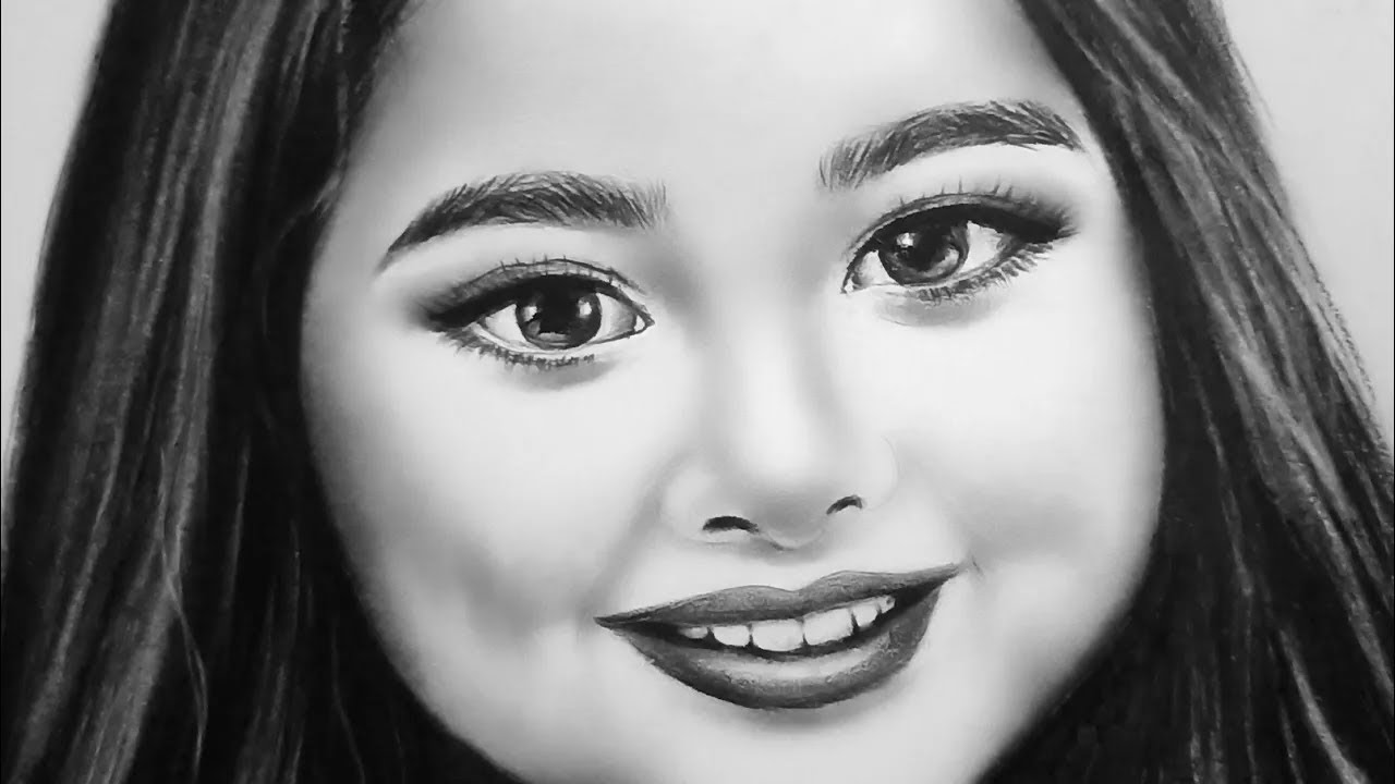 Realistic drawing of Cute Little Girl | How to Draw Portraits from ...