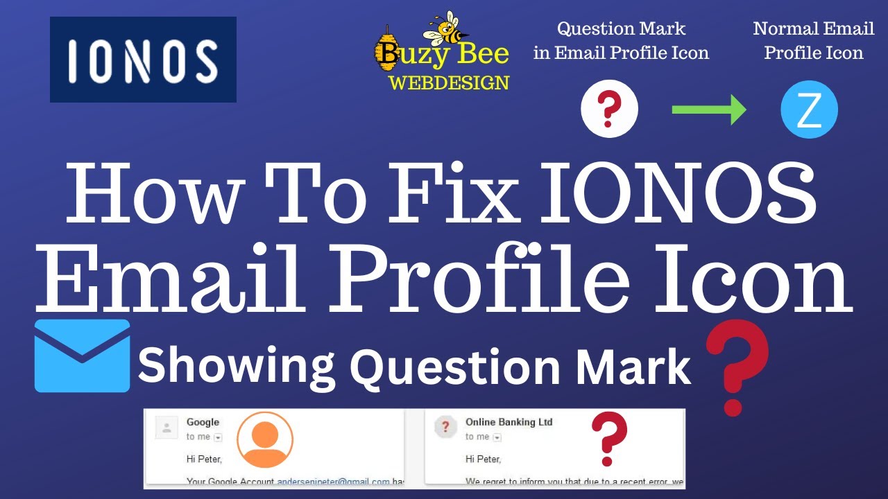 How To Fix IONOS Email Profile Icon from Showing Question Mark (Simple ...