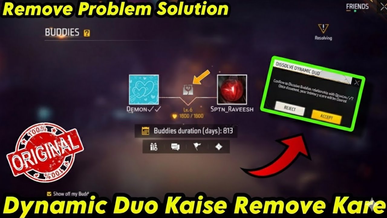 Free Fire Dynamic Duo Kaise Hataye | Dynamic Duo Remove Problem | FF ...