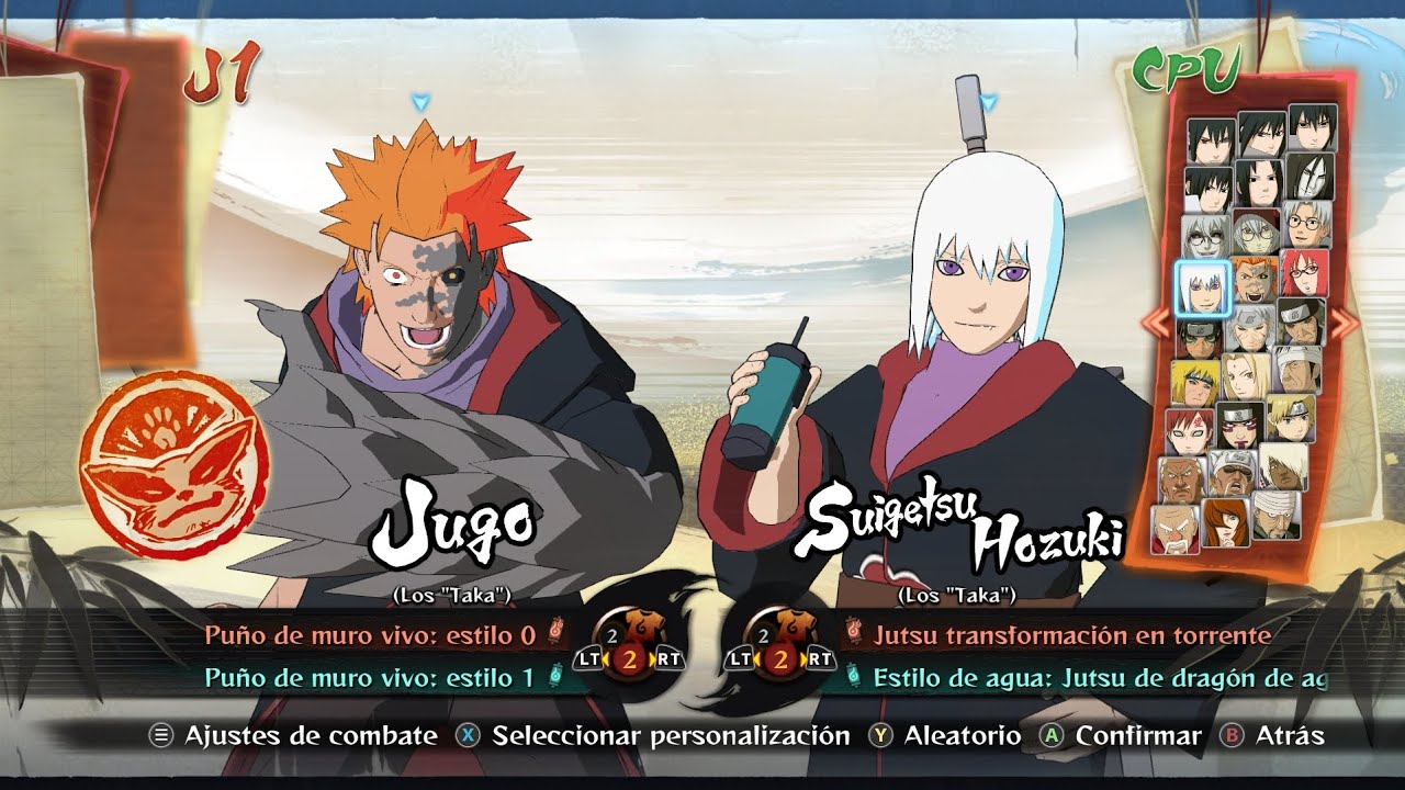 JUGO VS SUIGETSU NARUTO SHIPPUDEN ULTIMATE NINJA STORM 4 - YouTube