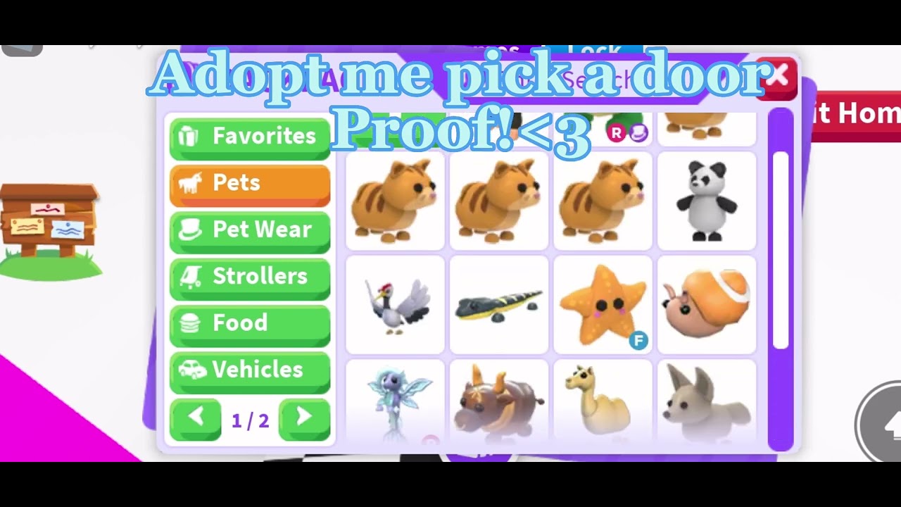 Adopt me pick a door proof 1!! - YouTube