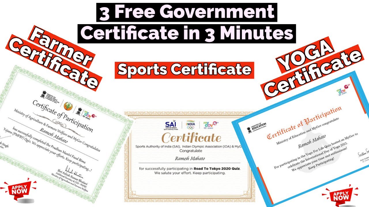 Free Government Certificate | Free Certificate | Free Govt Certificate ...