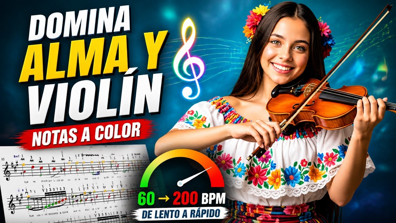 Aprende Alma y Violín 🎻 Con Notas a Color y Acompañamiento - YouTube